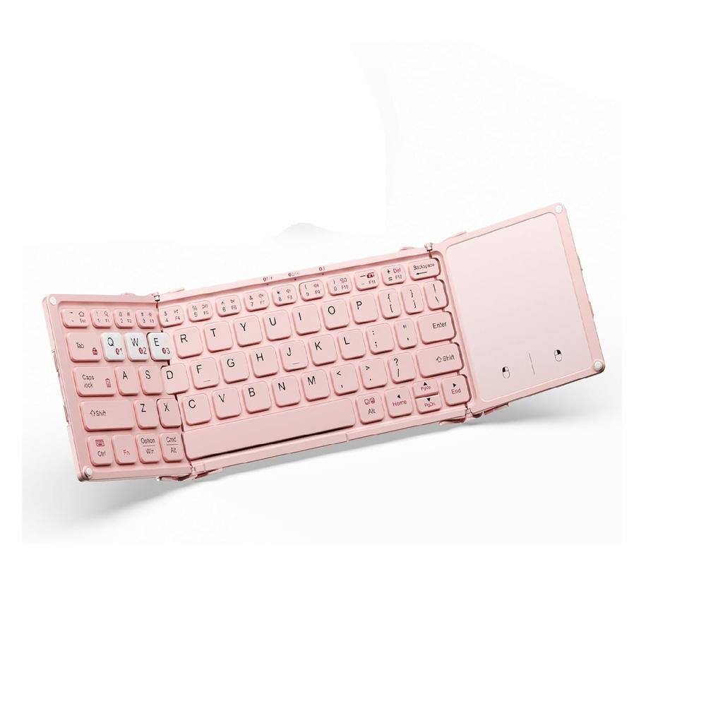 Etokfoks Portable Pink Folding Bluetooth Keyboard with Sensitive ...