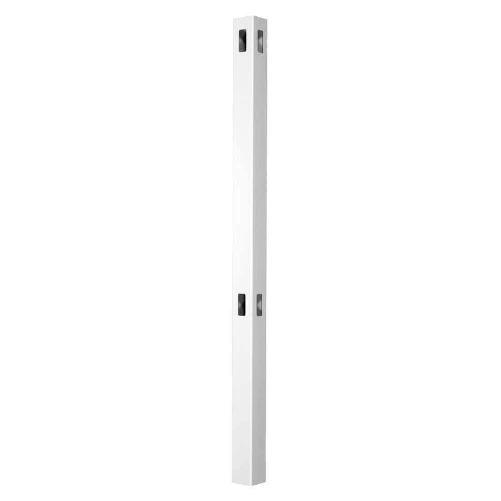 Veranda LaFayette 4 in. x 4 in. x 6 ft. White Vinyl Routed Fence Corner ...