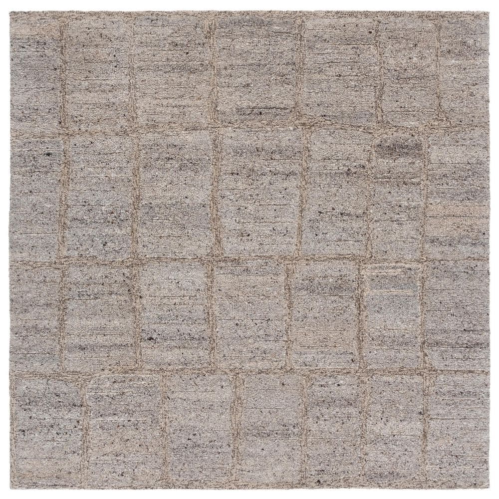 SAFAVIEH Harvest 6 ft. x 6 ft. Taupe/Gray Abstract Tile Square Area Rug ...