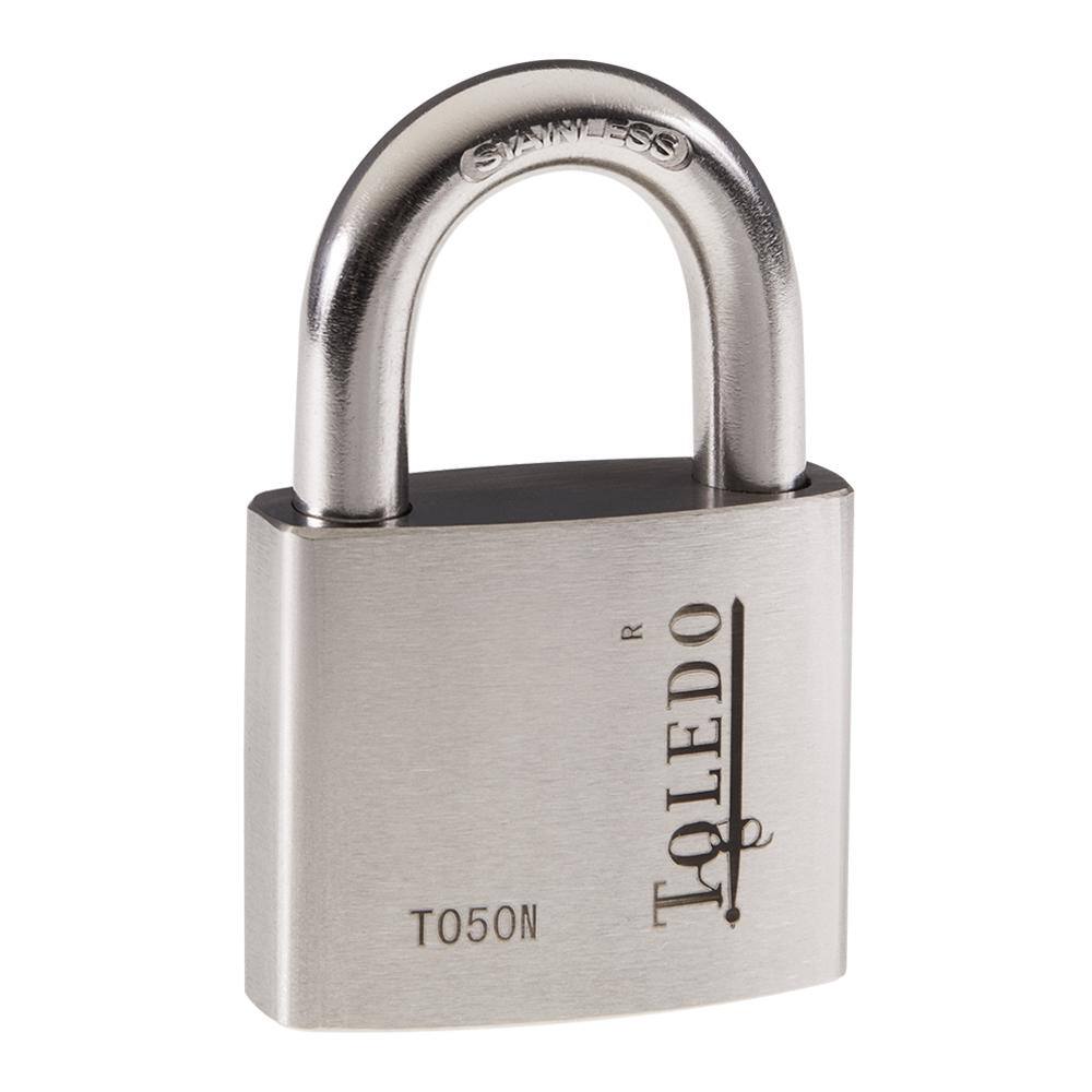 TOLEDO 50 mm stainless steel Keyed Padlock with brass cylinder TO50N ...