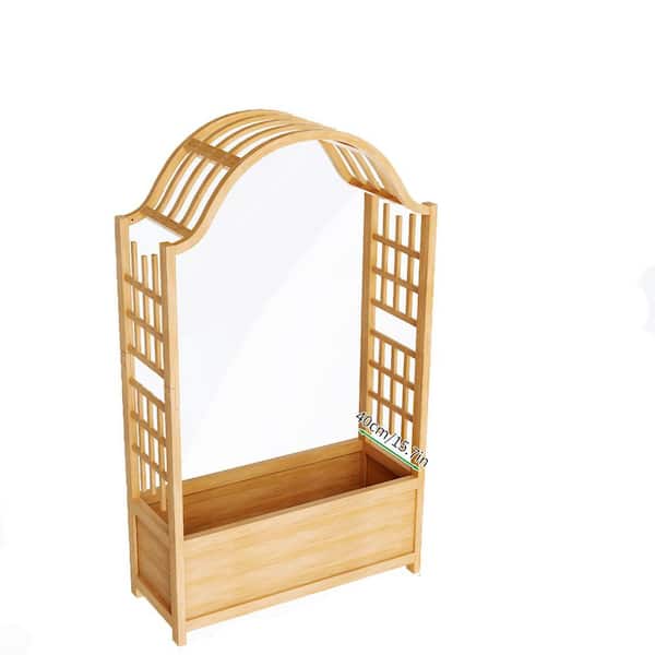 BOZTIY Raised Garden Bed with Arch Trellis Freestanding Wood Planter ...