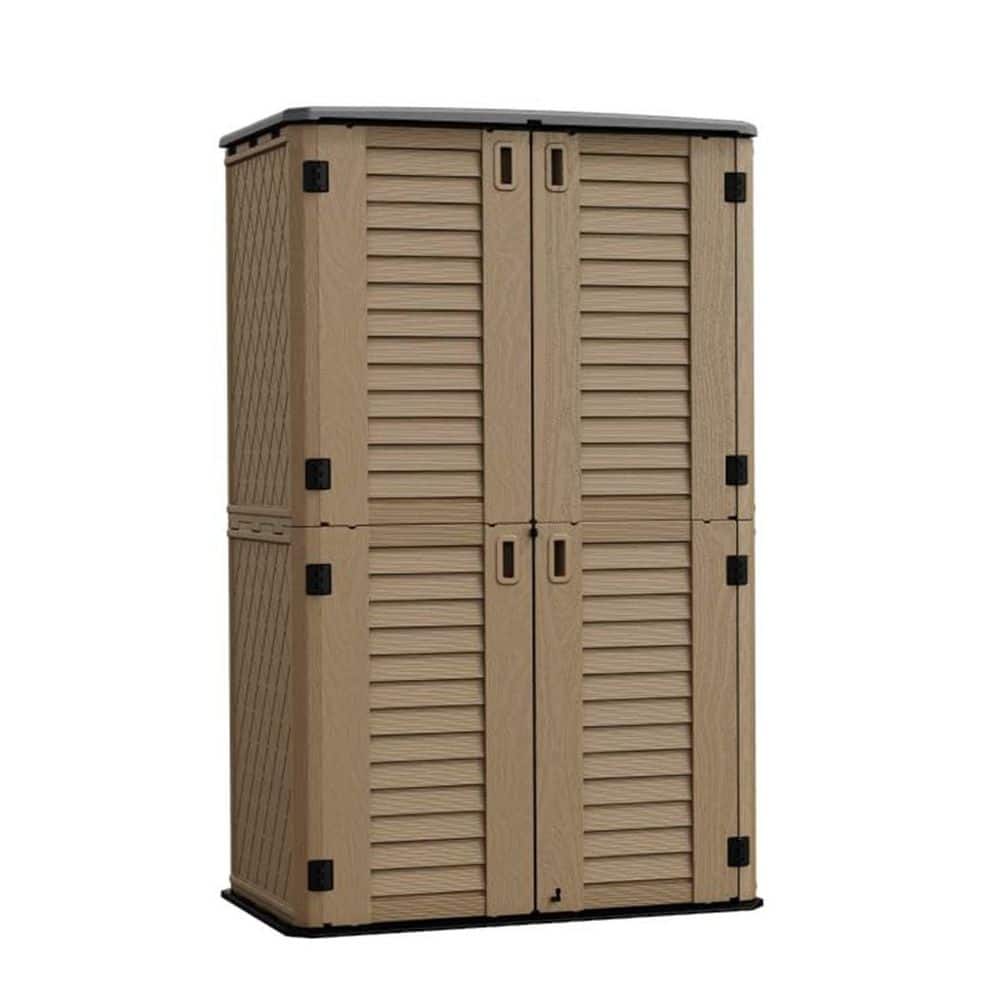 Phewnyzo 53 cu. ft. High Density Polyethylene Plastic Storage Shed ...
