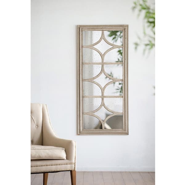 Seafuloy Cream 27.5 in. W x 59 in. H Vintage Rectangle MDF Framed ...