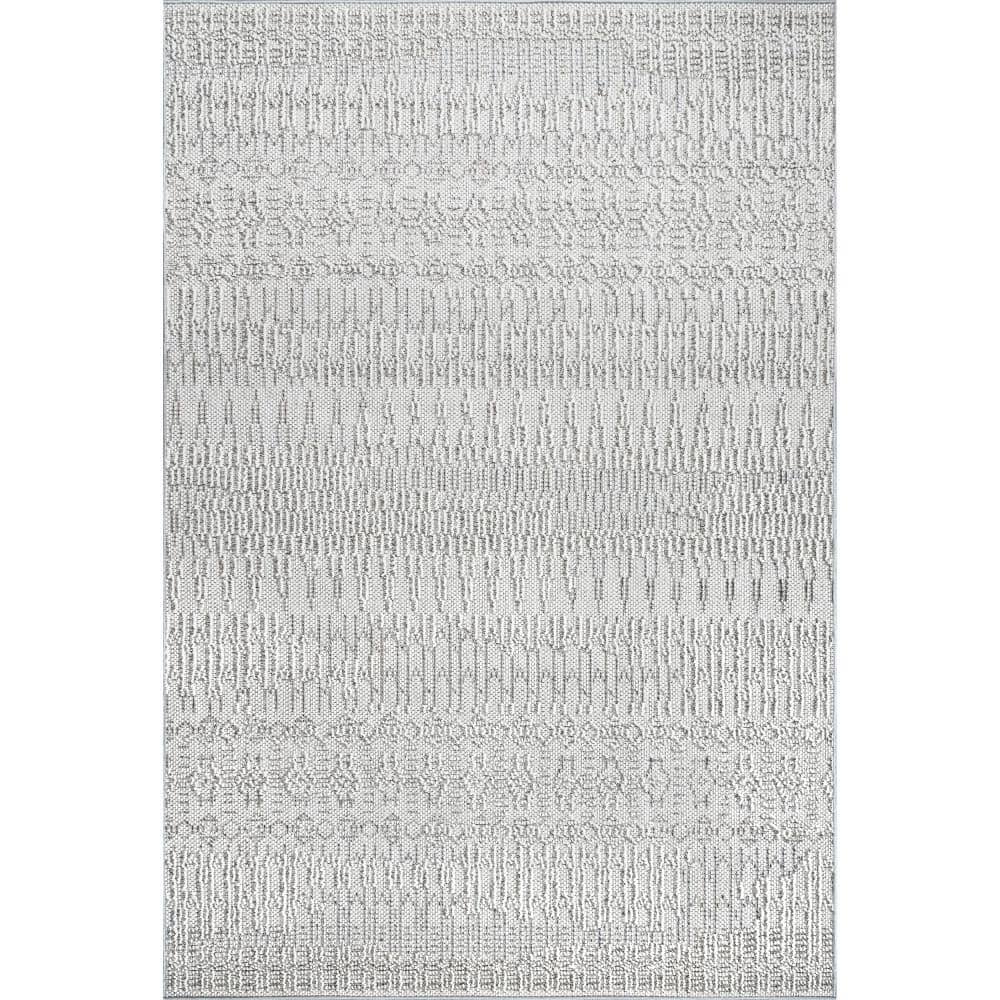 nuLOOM Teagan Light Gray 5 ft. x 8 ft. Abstract Area Rug OZAL01A-53076 ...