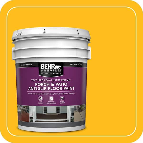 BEHR PREMIUM 5 gal. #P290-7 Laser Lemon Textured Low-Lustre Enamel ...