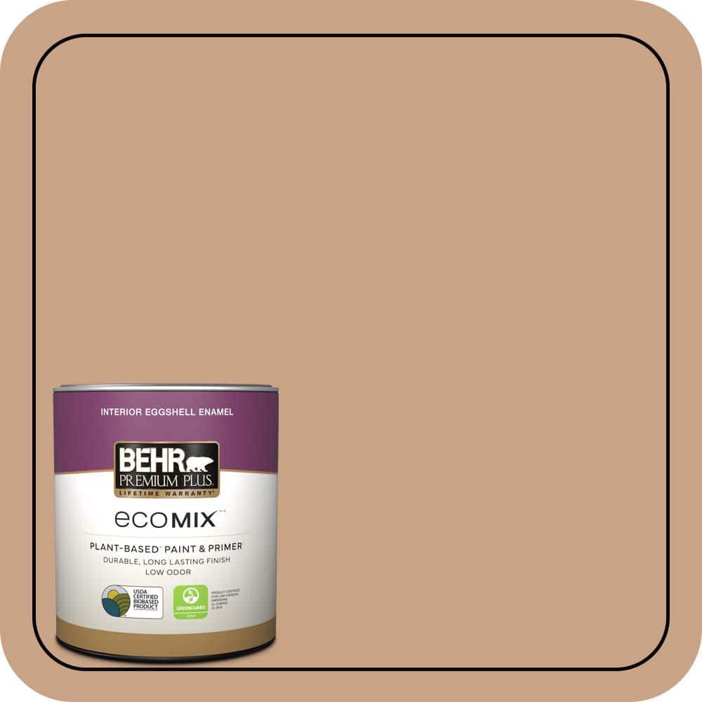 BEHR PREMIUM PLUS 1 qt. #S230-4 Granola Eggshell Enamel EcoMix Plant ...