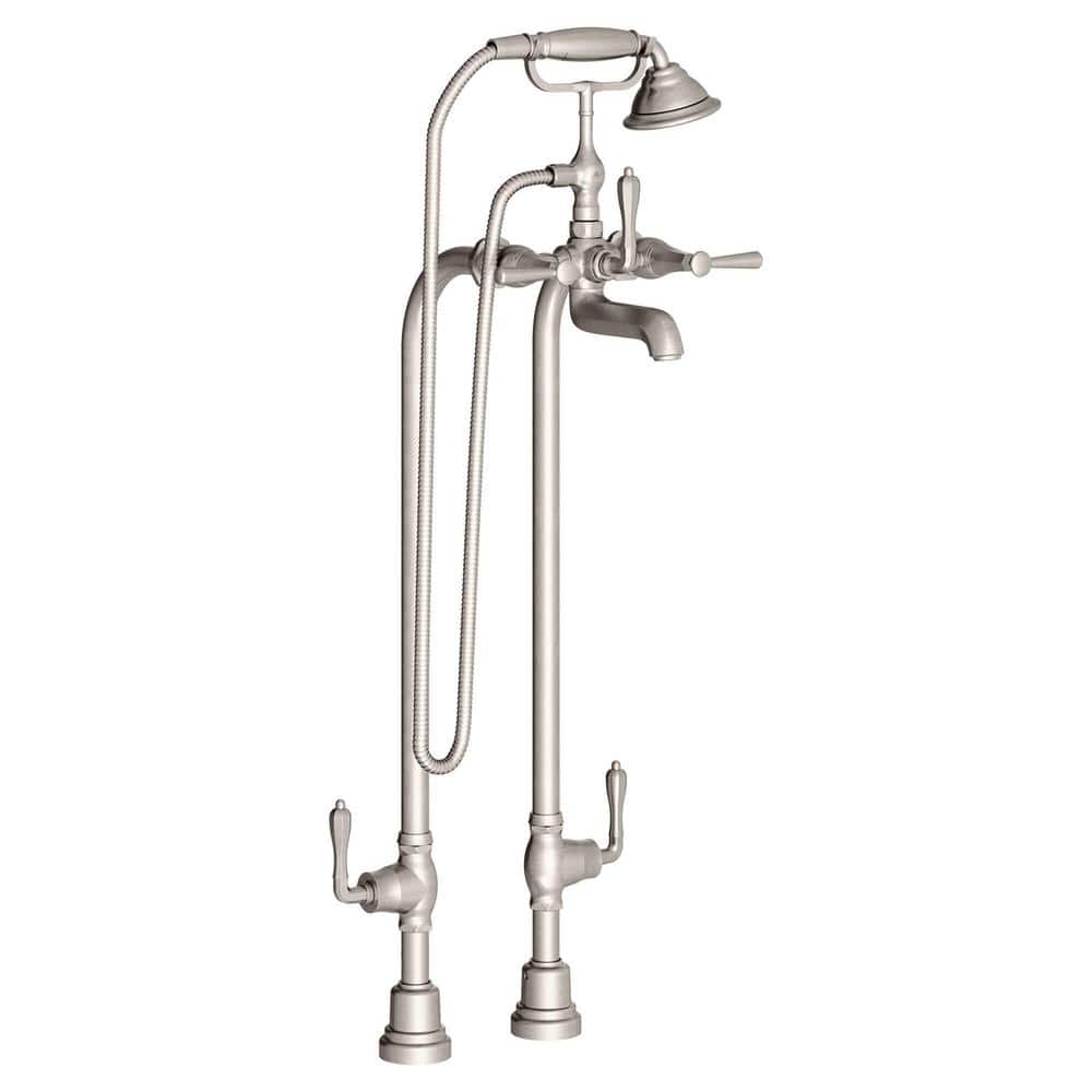 DXV Fitzgerald 3-Handle Freestanding Tub Faucet in Brushed Nickel ...
