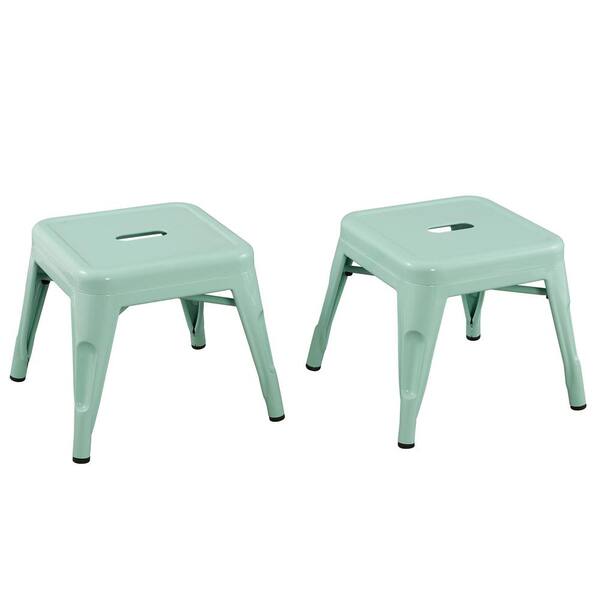 ACESSENTIALS Kids Teal Blue Metal Stool (2-Pack) 0256601 - The Home Depot