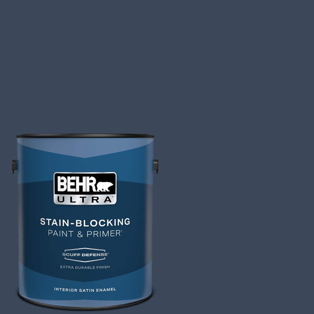 BEHR ULTRA 1 gal. #M500-7 Very Navy Extra Durable Satin Enamel Interior ...