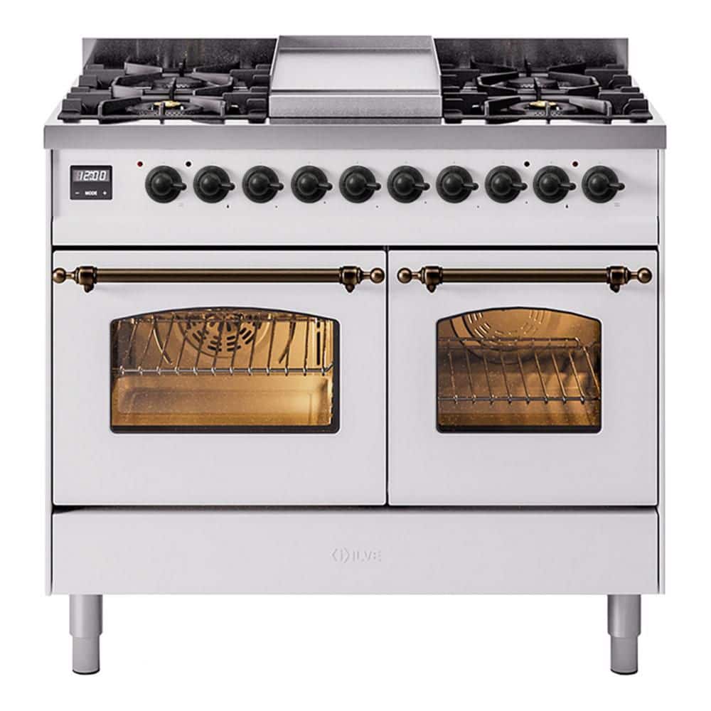 ILVE Nostaglie II 40 in. 6-Burners Freestanding Dual Fuel Range in ...