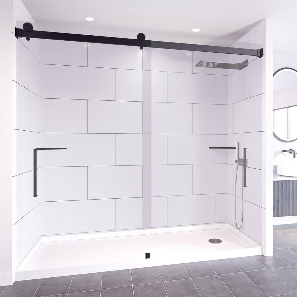 NuVo Winter White-Tetherow 60 in. x 32 in. x 99 in. Floor/Ceiling Base ...