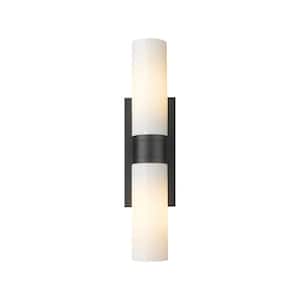 Innovations Ballston Urban 18 in. 2-Light Matte Black Vanity Light with ...