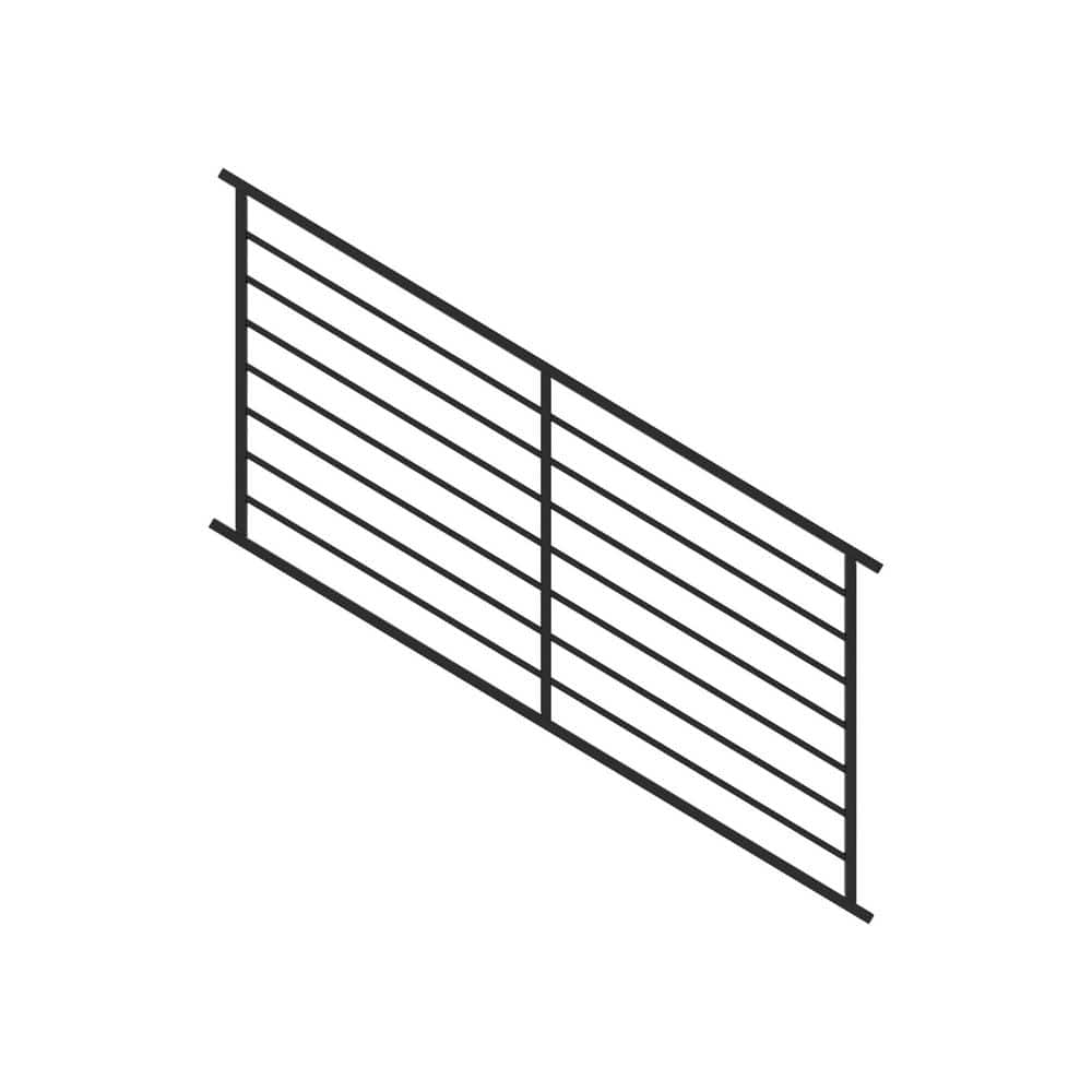 FORTRESS Fe26 Axis 34 in. H x 6 ft. W Black Steel Stair Panel Pre ...