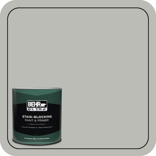BEHR ULTRA 1 qt. #N380-3 Weathered Moss Semi-Gloss Enamel Exterior ...