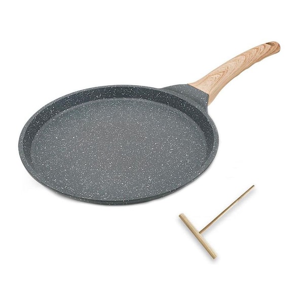8 in. Black Nonstick Crepe Pan with Wooden Batter Spreader, Medical ...