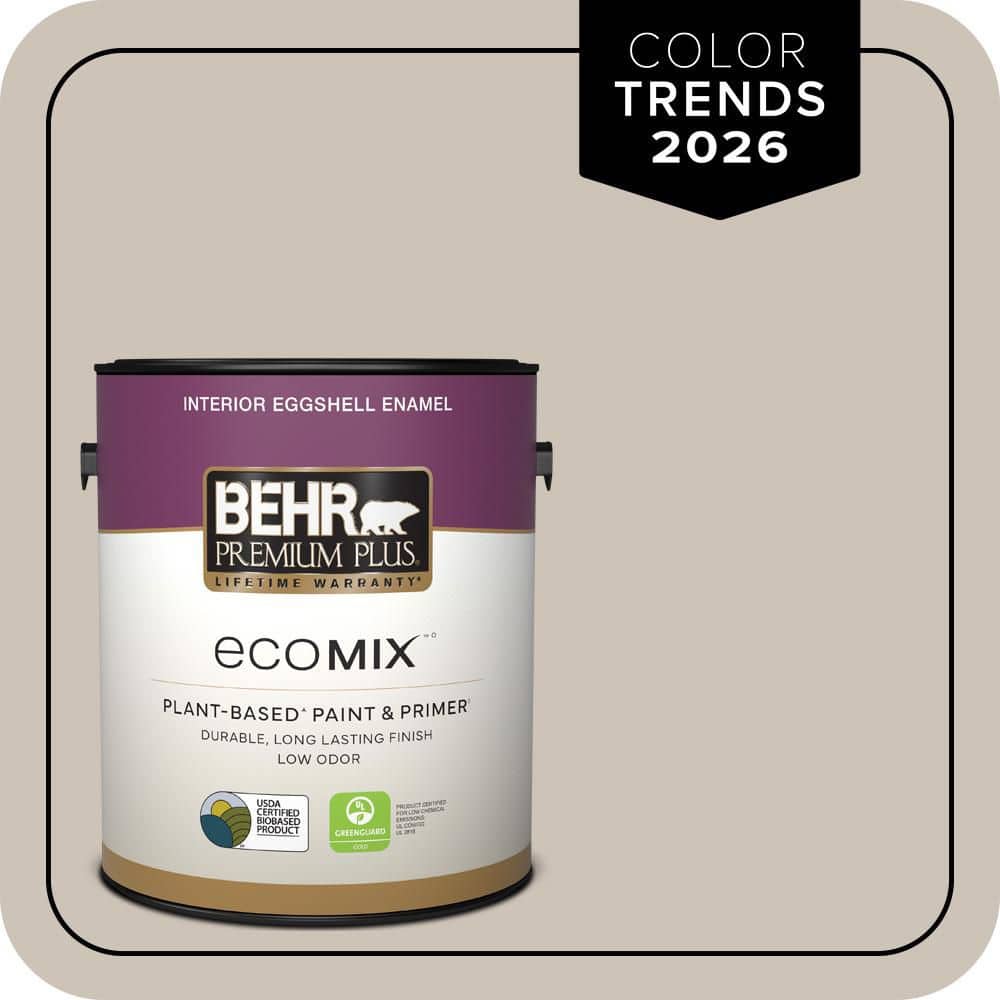 BEHR PREMIUM PLUS 1 gal. #720C-3 Wheat Bread Eggshell Enamel EcoMix ...