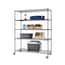 TRINITY Black 4-Tier Steel Wire Shelving Unit (48 in. W x 72 in. H x 24 ...