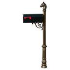 Lewiston Black Decorative Post Mounted Mailbox System with Non-Locking ...