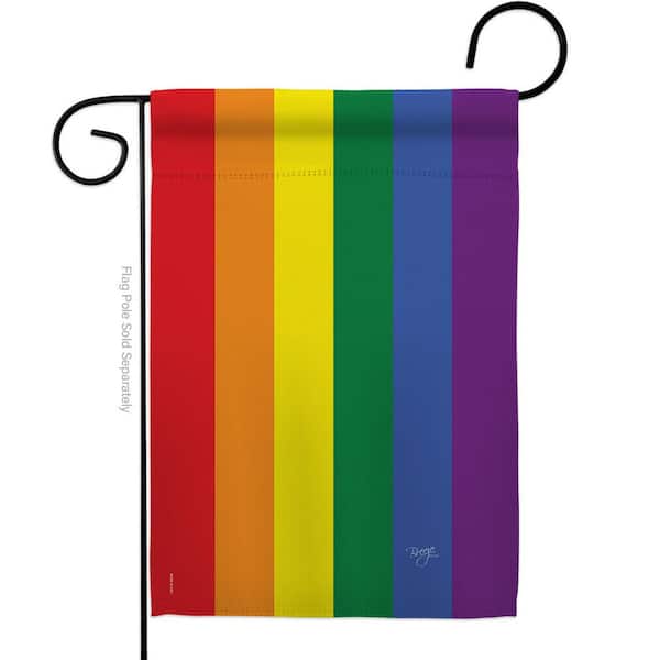 Breeze Decor 13 in. x 18.5 in. Rainbow Pride Garden Flag 2-Sided ...