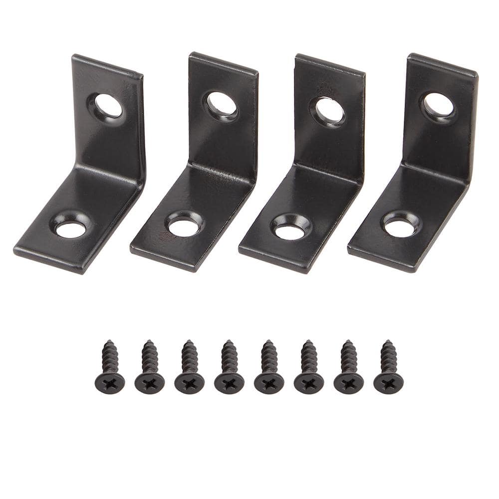 Everbilt 3/4 in. Black Corner Brace (4-Pack) 33526 - The Home Depot