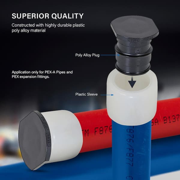 Pex Poly Topaipe 1/2 Inch PPSU PEX-A Expansion Plugs - 25 Pack End Stop ...