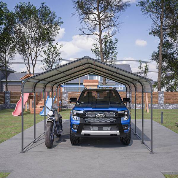 12X20 FT Metal Carport, Outdoor Car Shelter All Weather, Heavy Duty ...