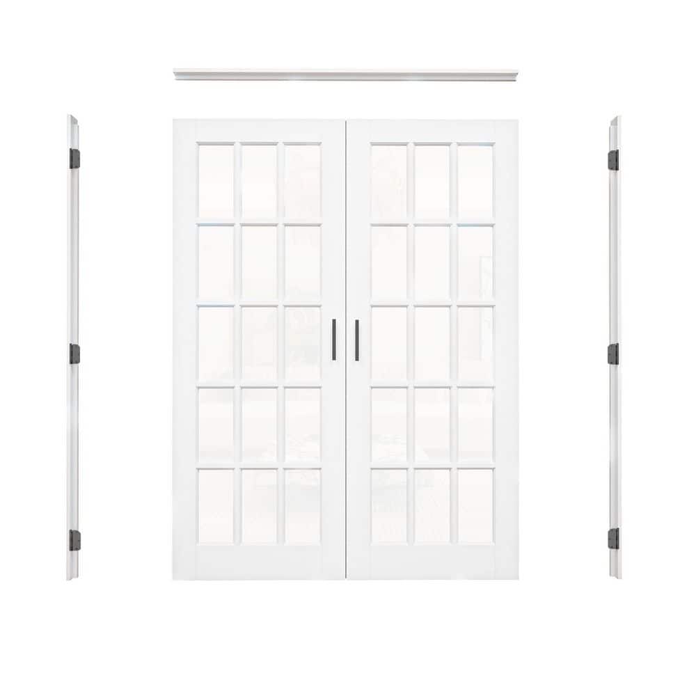 ARK DESIGN 64 in. x 80 in. 15-Lite Clear Glass Universal Solid Core ...