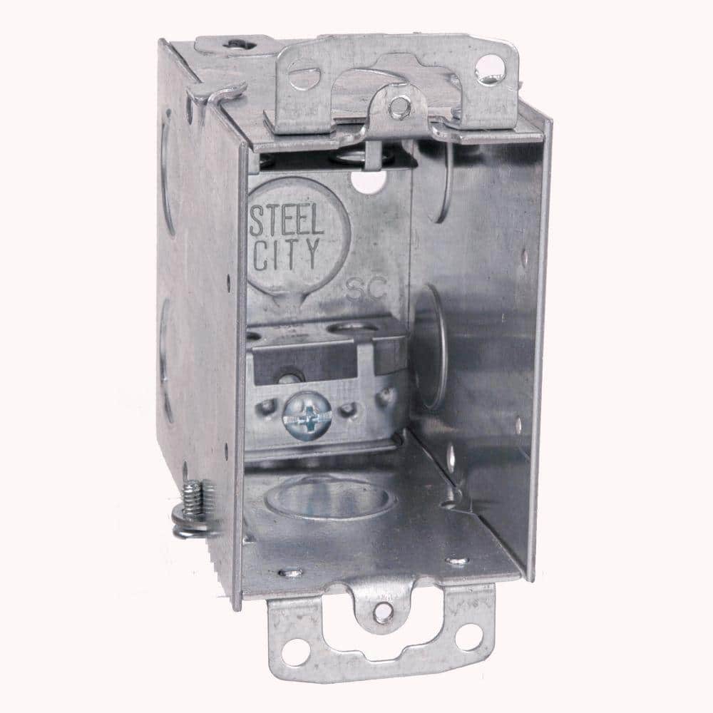 Steel City 18 cu. in. Old Work Pre-Galvanized Metal Gangable Switch Box ...