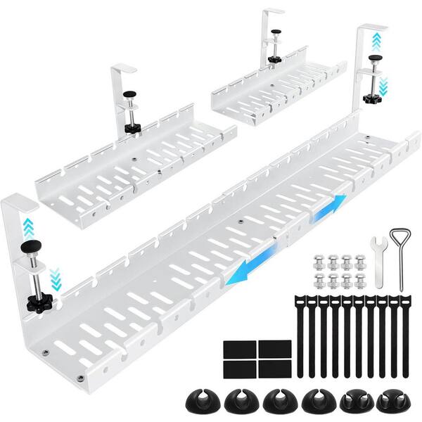 Yichuhaoxi Retractable Under Desk Cable Management Tray No Drill Clamp ...