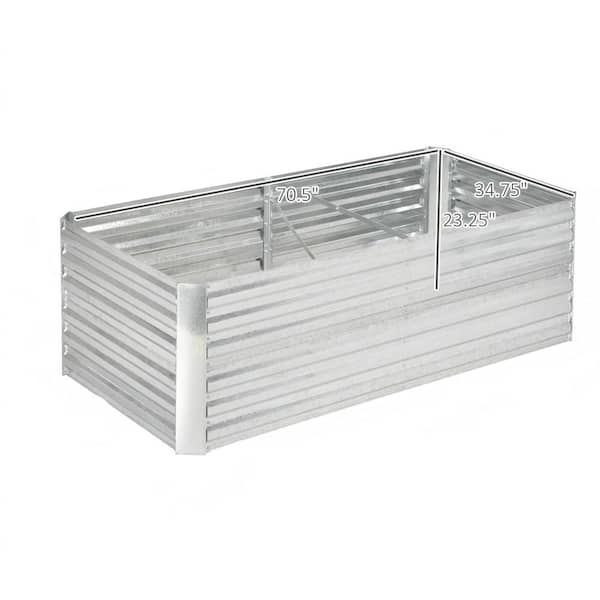 Cubilan Outsunny Galvanized Raised Garden Bed Kit, Large Metal Planter ...