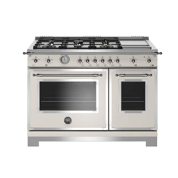 Bertazzoni 48 in. 7.1 cu. ft. Double Oven Gas Range with 6-Burners and ...