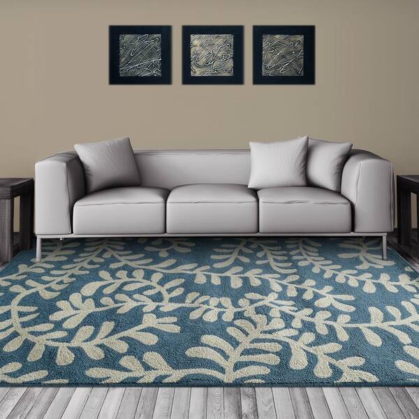 Lanart Fiona Denim Polyester 8 ft. x 10 ft. Area Rug FIONA810DE - The ...
