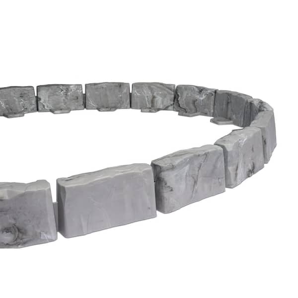 Vigoro 10 ft. L x 2.7 in. H Decorative Faux Stone Dark Gray Plastic No ...