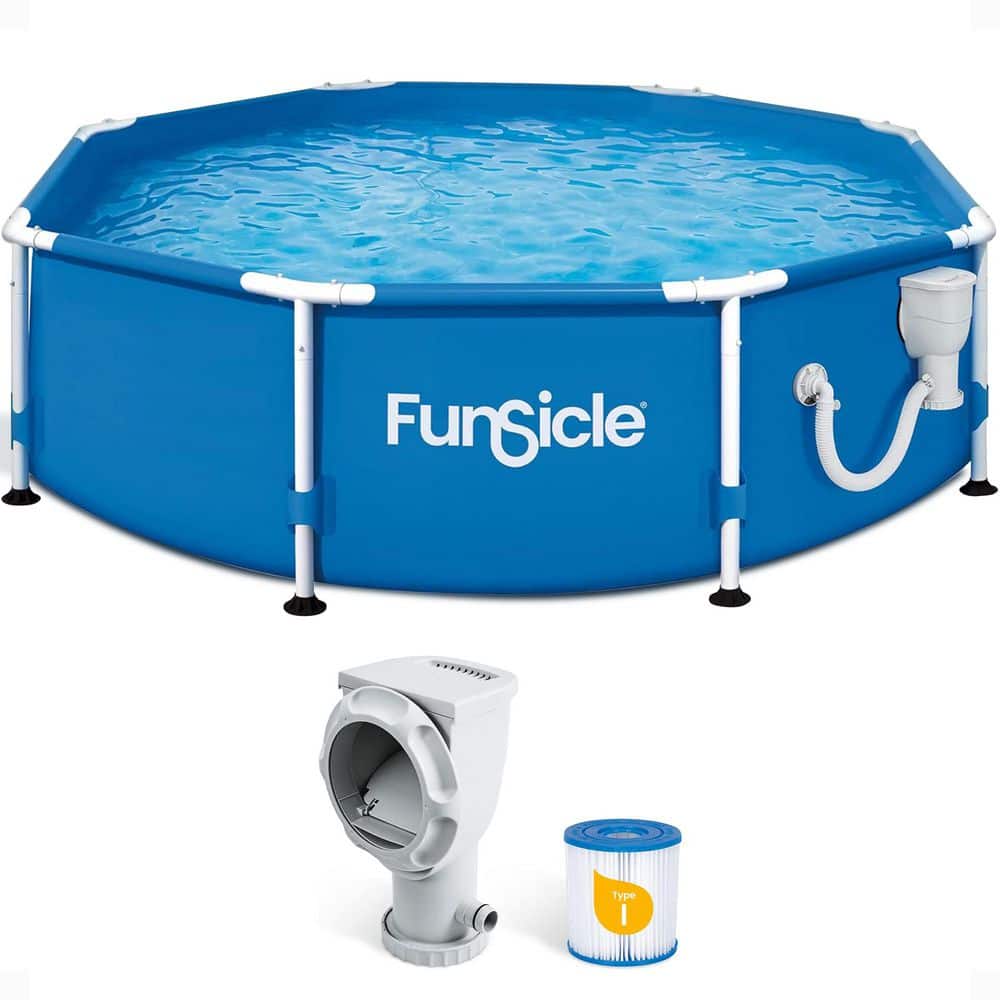 Funsicle 8 ft. Round 30 in. Deep Above Ground Pool Set P2000830A-HD ...