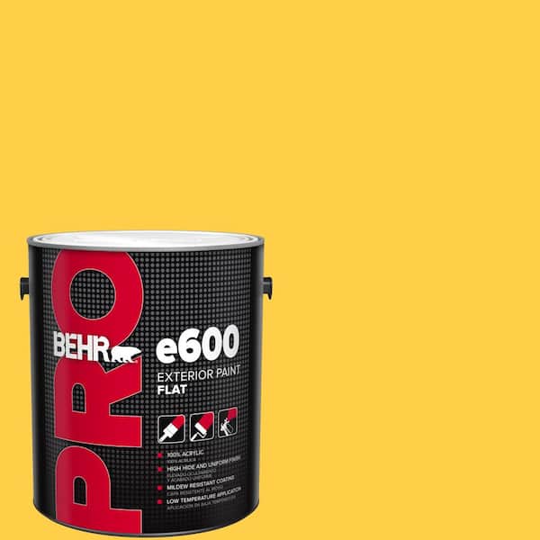 BEHR PRO 1 gal. #360B-6 Flame Yellow Flat Exterior Paint PR61301 - The ...