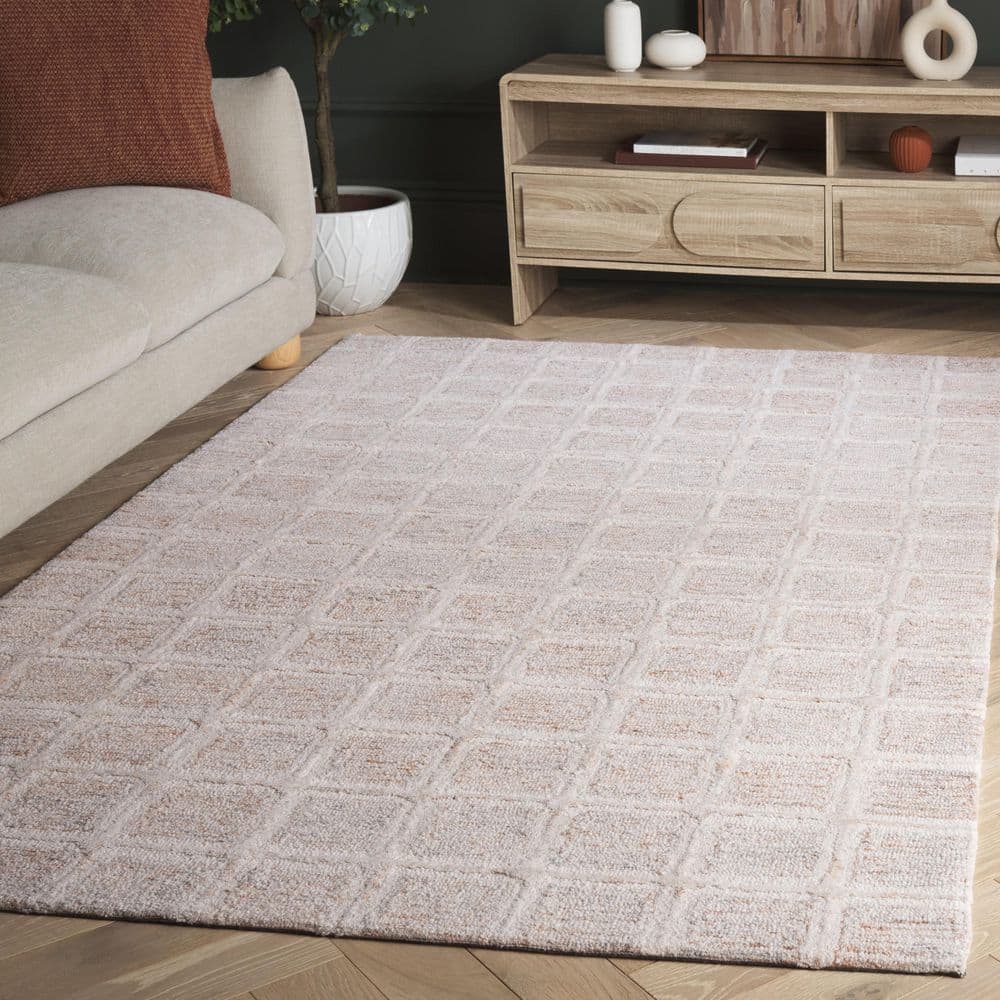 SAFAVIEH Pine 8 ft. x 10 ft. Rust/Gray Geometric Tile Area Rug PNE117P ...