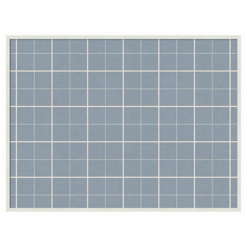 Kate and Laurel Lucie 25 in. x 19 in. White Wood Framed Light Blue ...