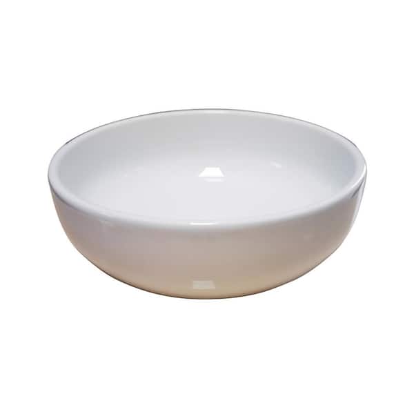 Barclay Products Eldora White Vitreous China Round Vessel Sink 4-103WH ...