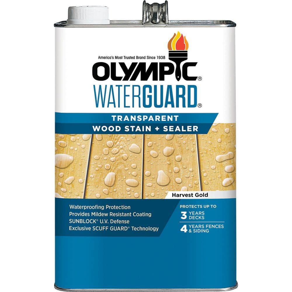 Olympic WaterGuard 1 gal. Harvest Gold Transparent Wood Stain and ...