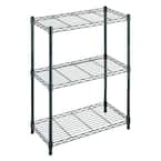 HDX 3-Tier Steel Wire Shelving Unit in Black (24 in. W x 30 in. H x 14 ...