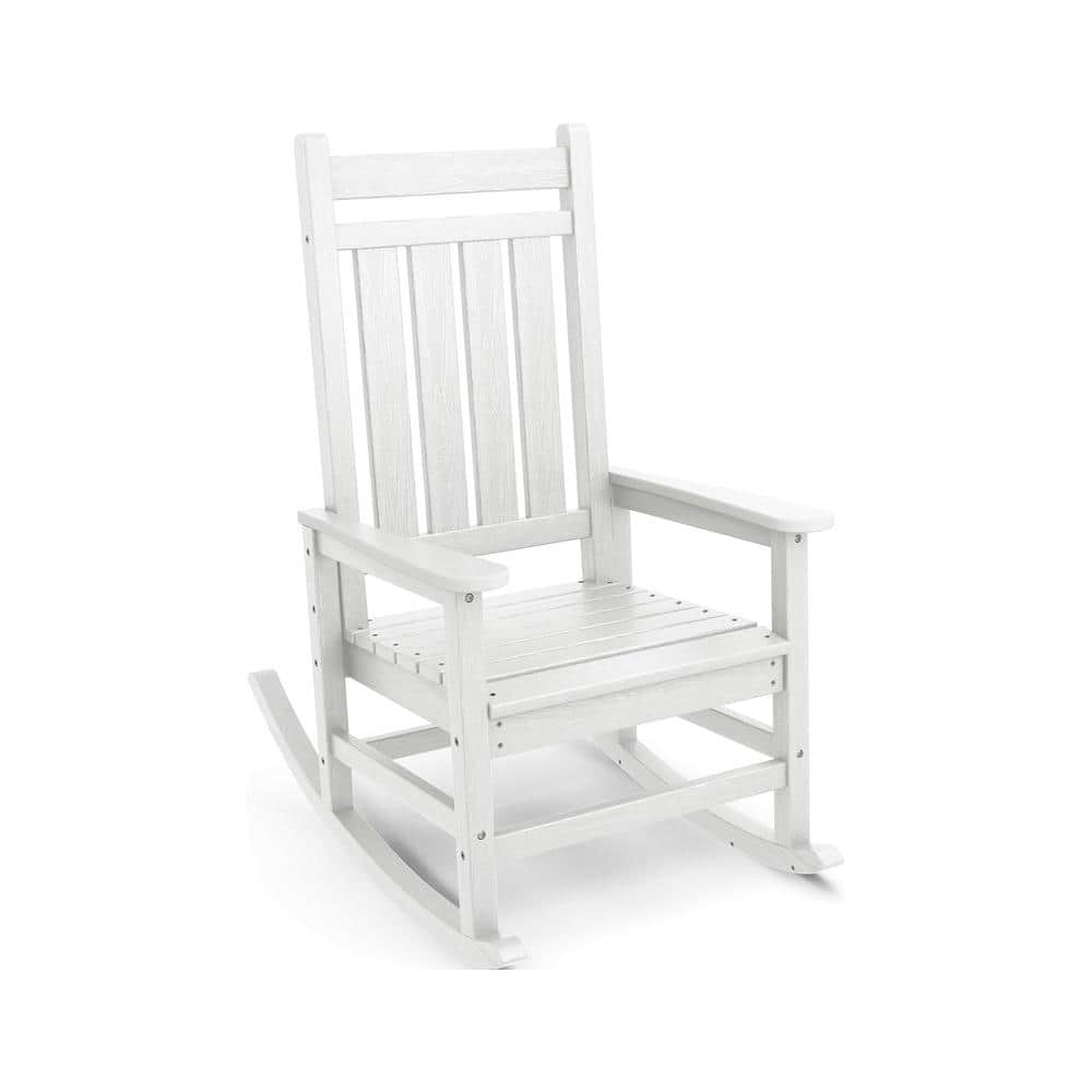 ITOPFOX White Plastic Outdoor Rocking Chair HDPH033OT047 - The Home Depot