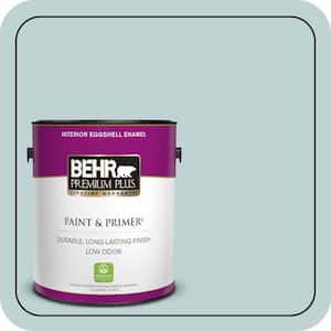 BEHR PREMIUM PLUS 1 gal. #500E-3 Rain Washed Semi-Gloss Enamel Exterior ...