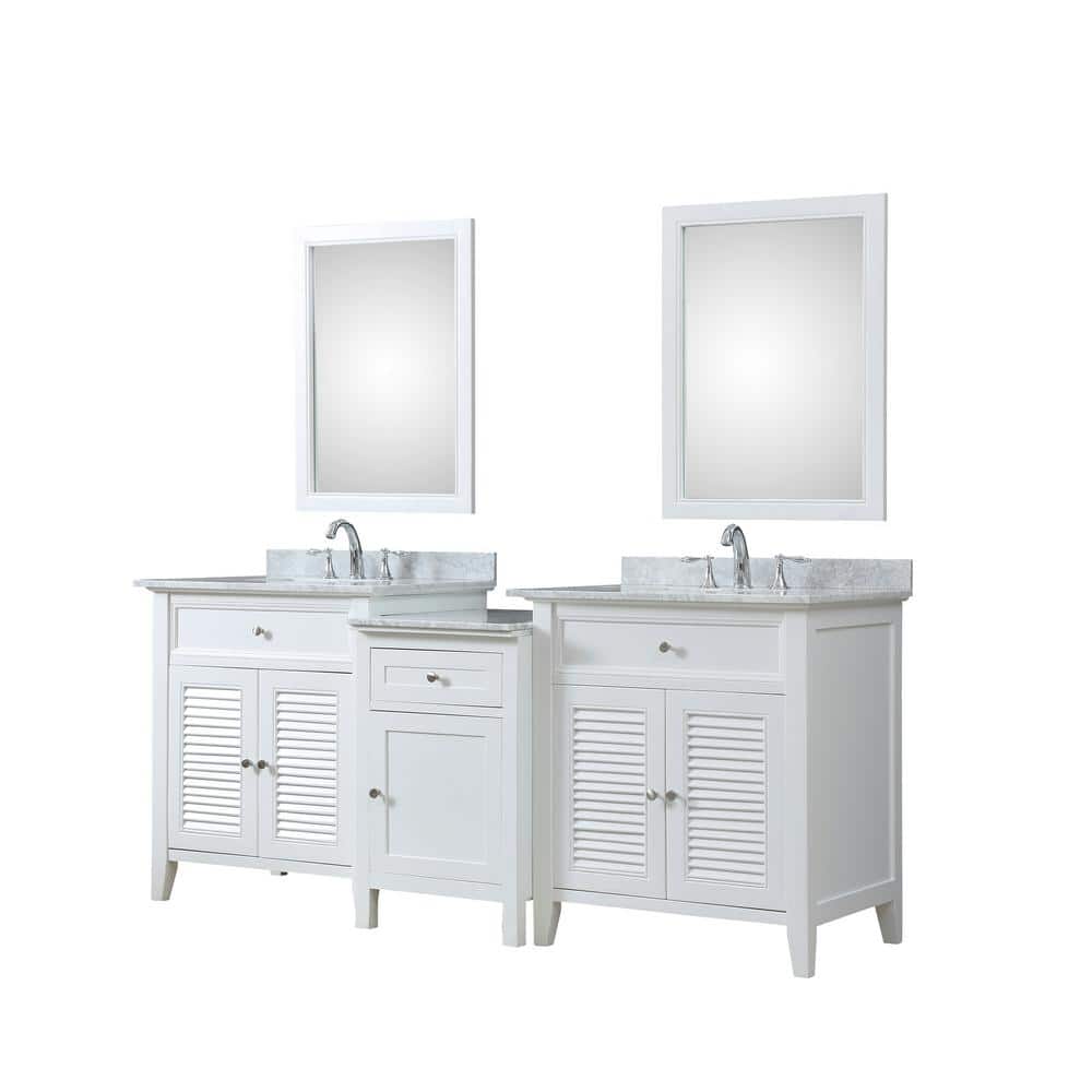Direct vanity sink Shutter Hybrid Bath and Makeup 82 in. W Vanity in ...