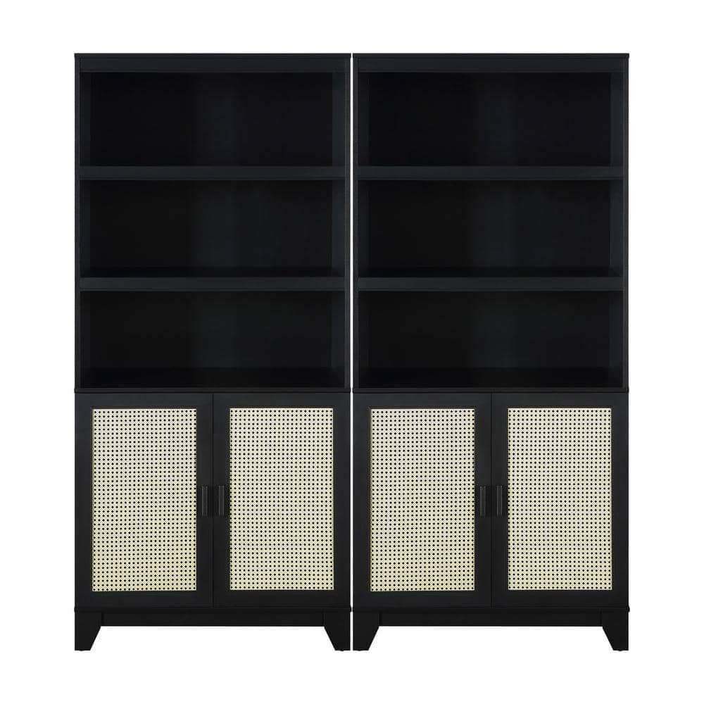 Manhattan Comfort Sheridan 70.86 in. Tall Black Modern Medium Density ...