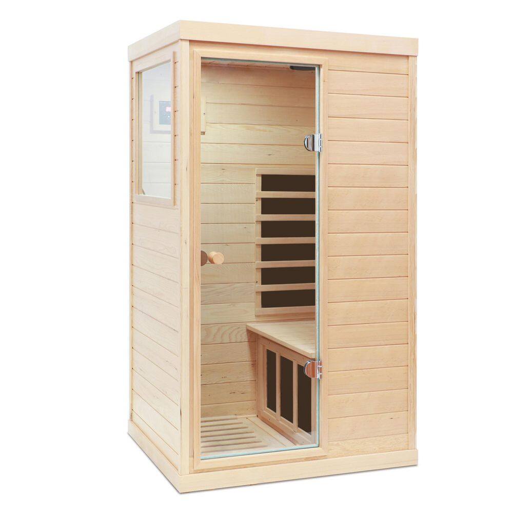 LIVACA Hemlock Mini 1-Person Far Infrared Sauna with 6-Heating Panels ...