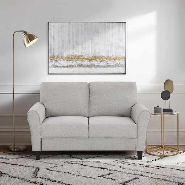Lazzara Aleron 80.5 in. W Round Arm Textured Fabric Rectangle 3 Piece Living Room Sofa Set in. Sand 9209SN 3
