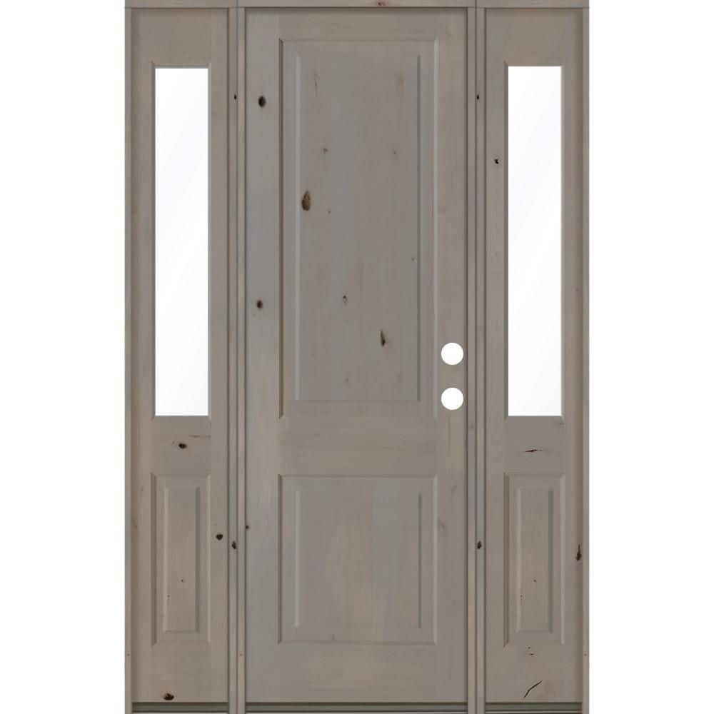 Krosswood Doors 60 in. x 96 in. Rustic Knotty Alder Left-Hand/Inswing ...
