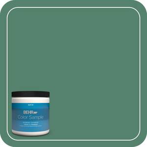 BEHR PREMIUM PLUS 8 oz. #M420-6 Tournament Field Eggshell Enamel ...