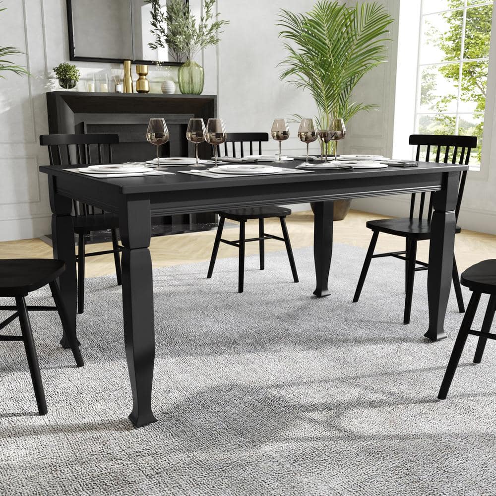 Carnegy Avenue Grace Commercial Grade Black Matte Wood 36.25 in. 4-Legs ...