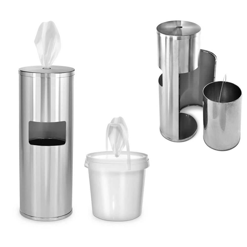 Alpine Industries 7 gal. Stainless Steel Built-in Gym Commercial Trash ...
